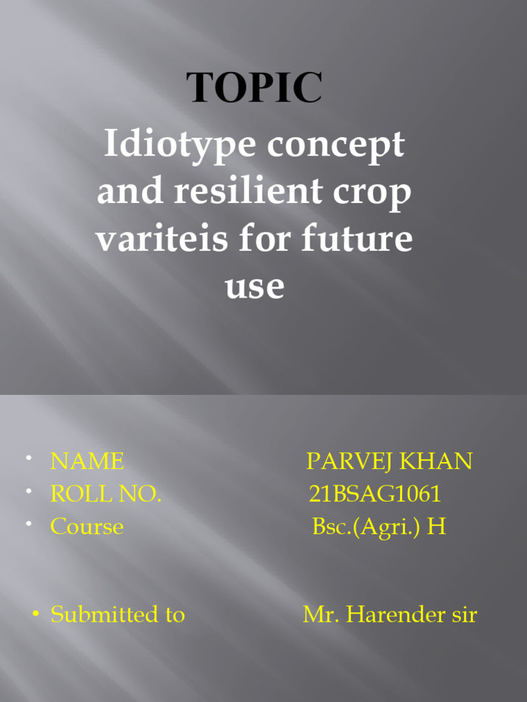 Ideotype Concept for Resilient Crops | PDF | Plant Breeding | Wheat