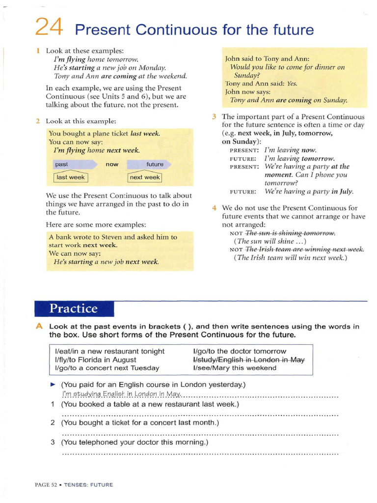 24 - Present Continuous For The Future | PDF