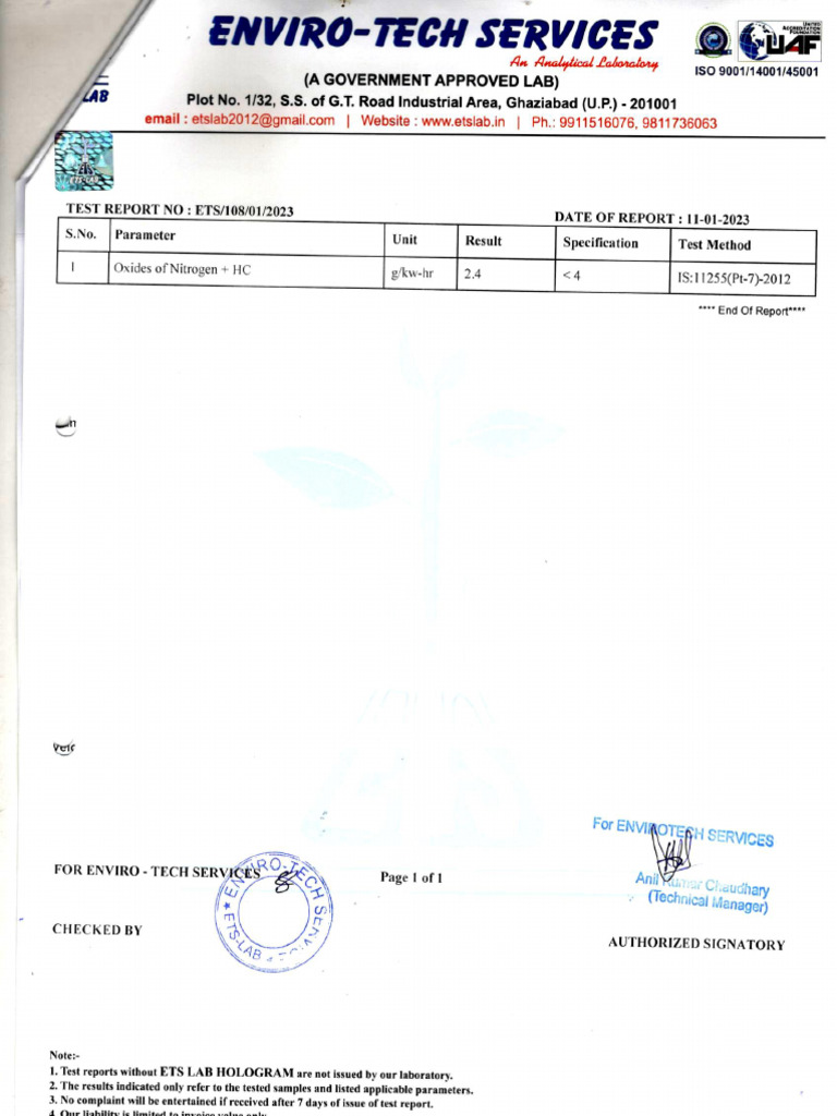 (14)Dg Stack Test Report 1b | PDF