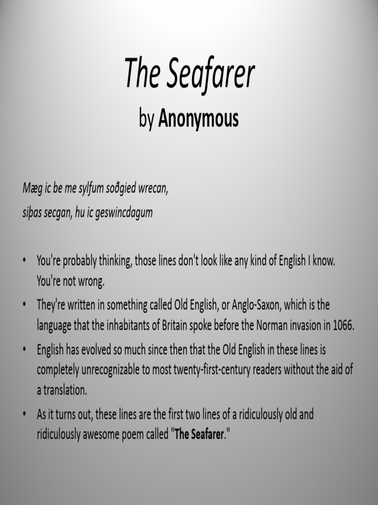 The Seafarer by Anonymous | PDF | English Language | Heaven