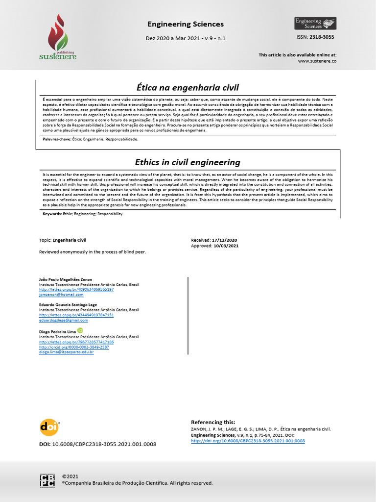 Etica Na Engenharia Civil | PDF | Moralidade | Engenharia