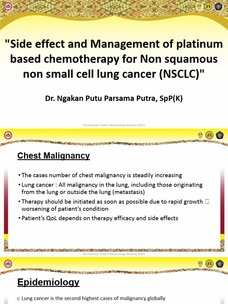 Side Effect Management of Platinum Based Chemotheraphy | PDF | Lung ...