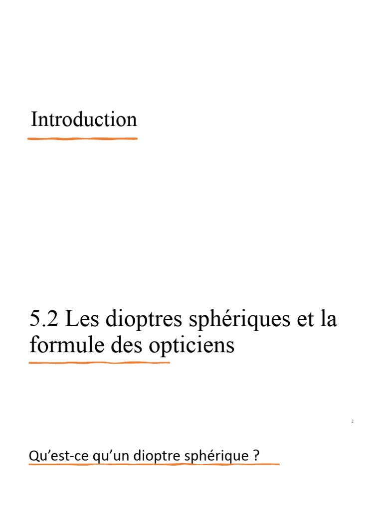 Optique: Dioptres, Lentilles et Correction de la Vision | PDF | Sens (physiologie) | Vision
