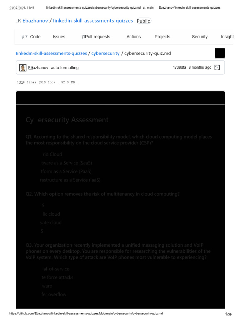 Cybersecurity by Microsoft Answer Sheet | PDF | Security | Computer ...