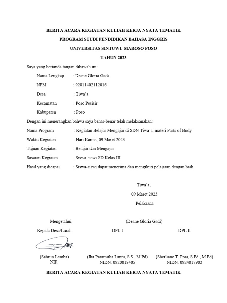 Berita Acara 3 | PDF