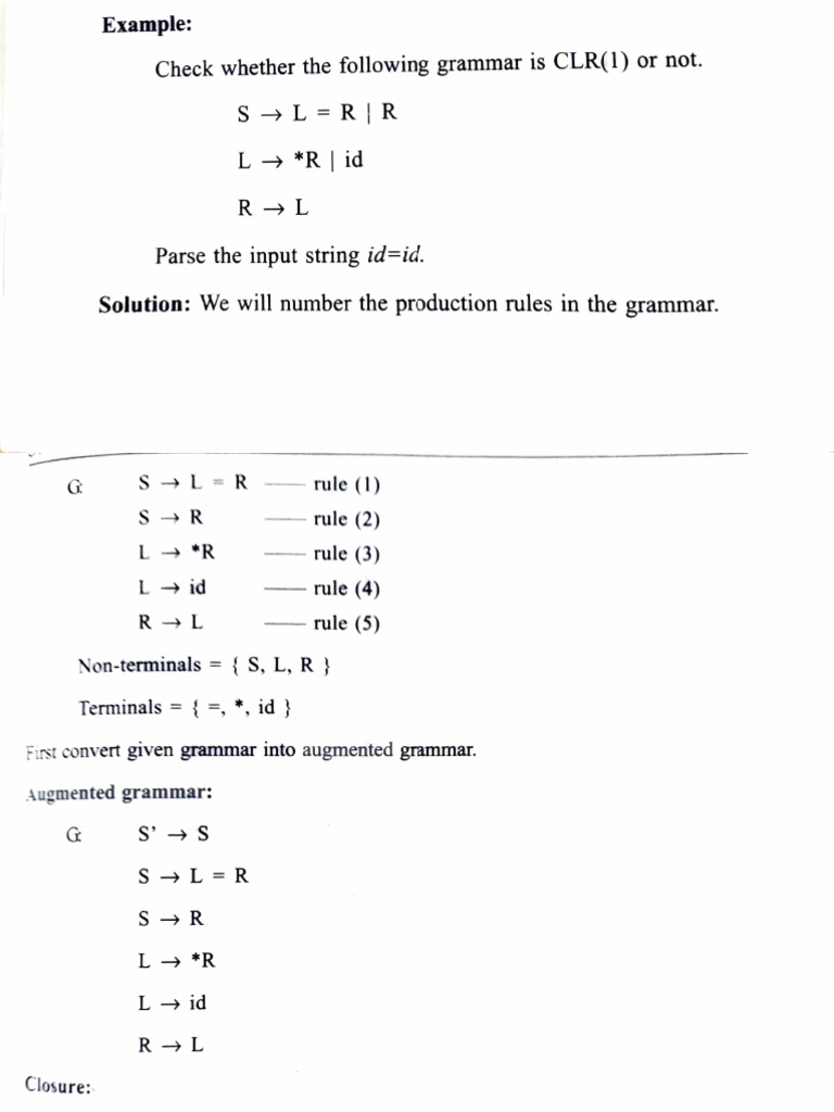 Unit Iii Clr And Lalr Additional Problems Pdf Parsing Computer