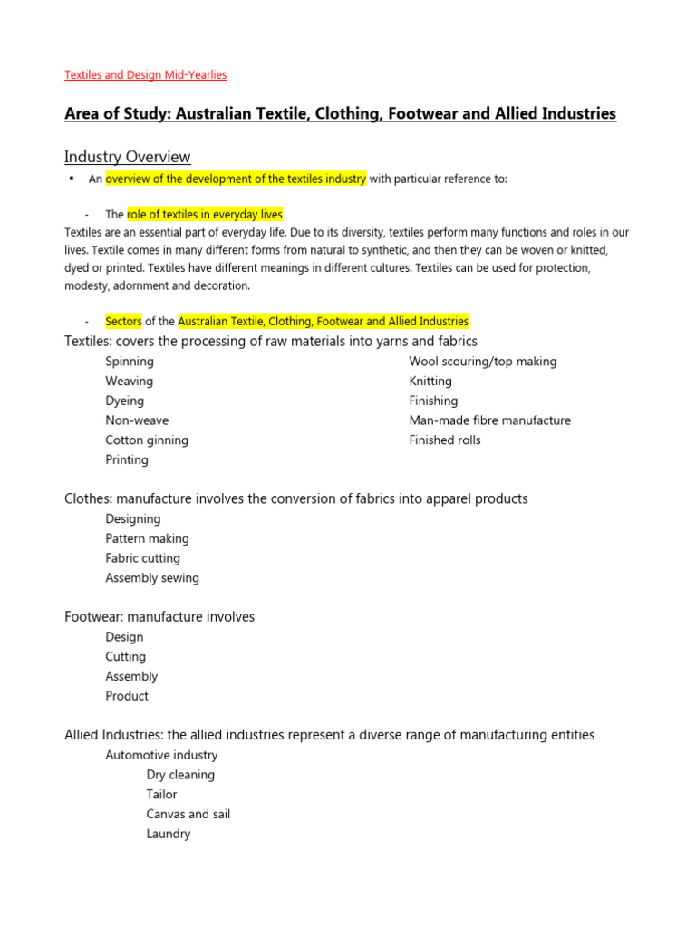 Notes On Design, Properties and Performance of Textiles & ATCFAI | PDF ...