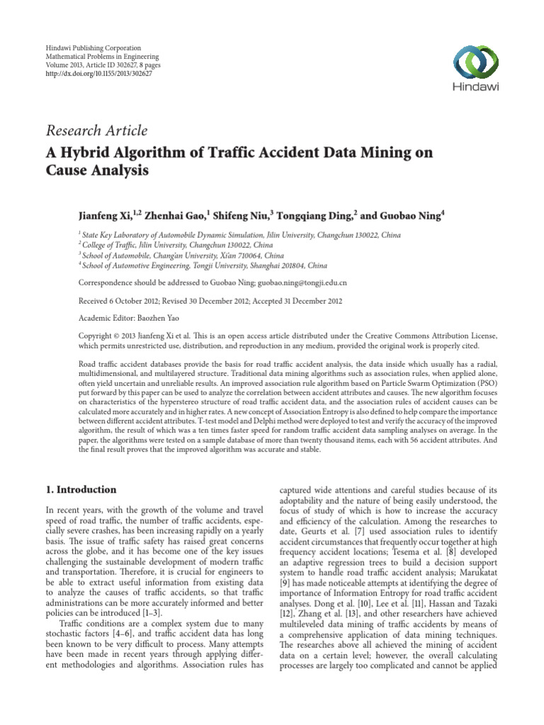 A Hybrid Algorithm of Traffic Accident Data | PDF | Applied Mathematics | Scientific Method