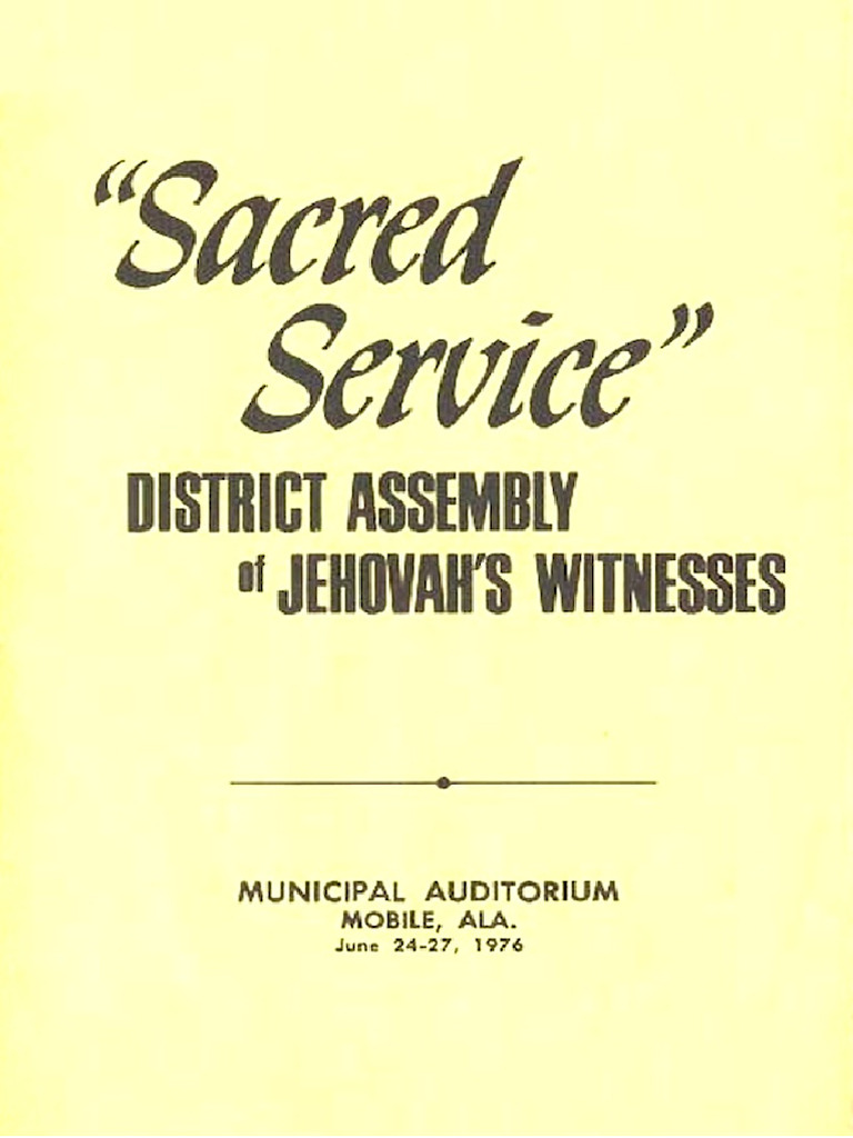 1976 Convention Program (Sacred Service) | PDF | Religious Belief And ...