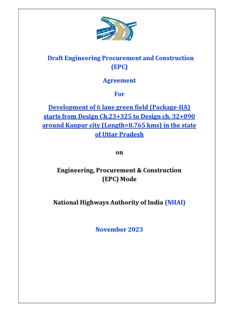On Engineering, Procurement & Construction (EPC) Mode National Highways ...