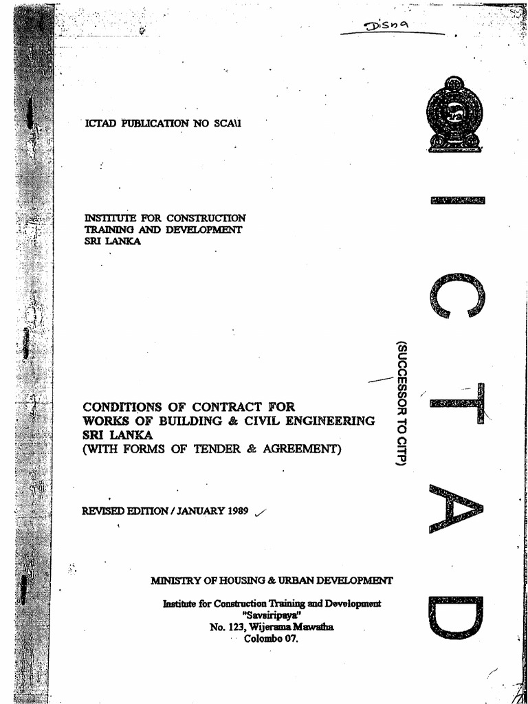 ICTAD CondationofContract 1989 | PDF