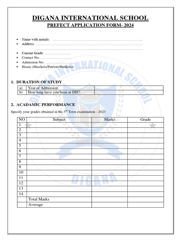 prefect_application | PDF | Educational Stages
