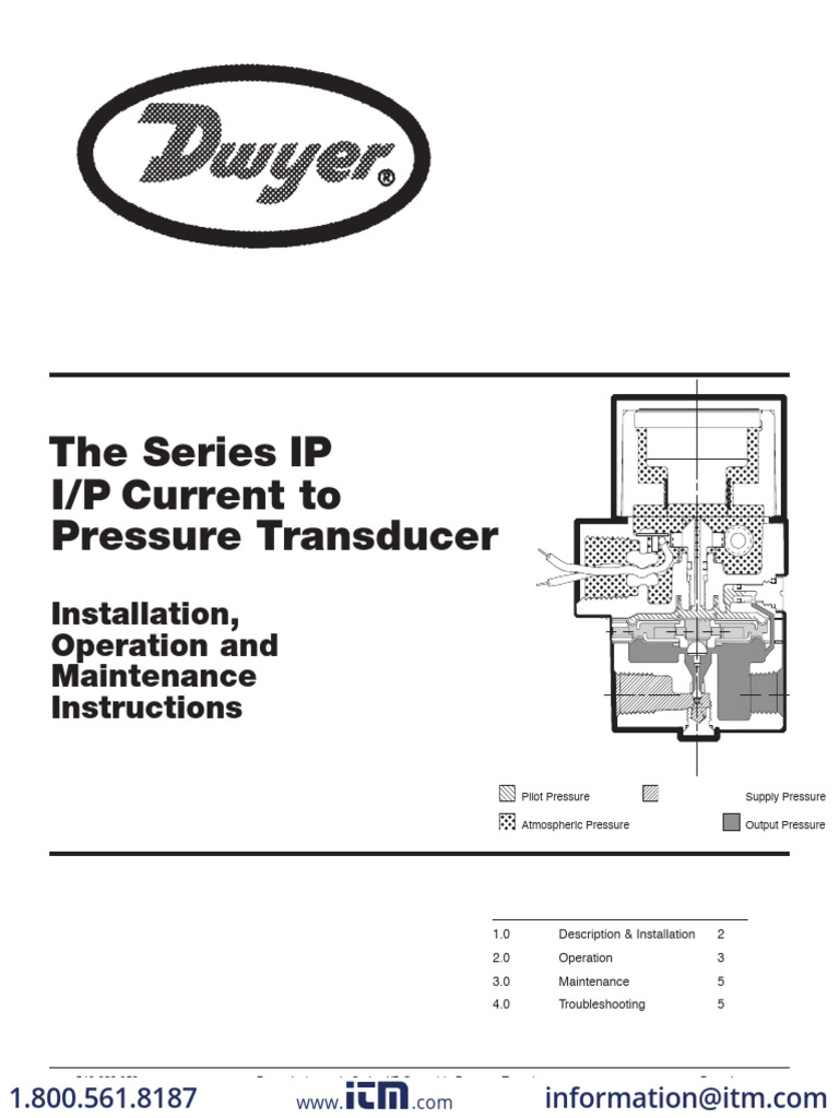 I/P Current to Pressure Transducer Guide | PDF | Pressure