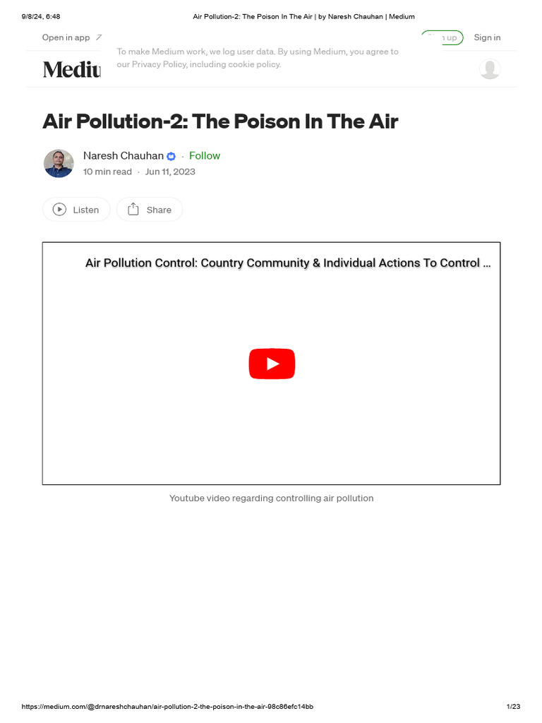 Air Pollution-2 - The Poison in The Air - by Naresh Chauhan - Medium ...