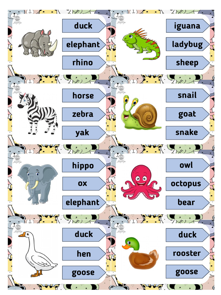 Animals Cards | PDF