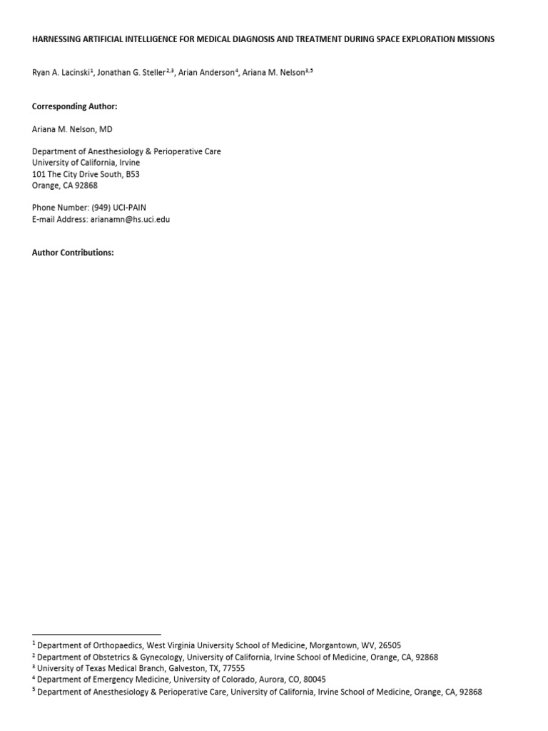 AI For Medical Diagnosis and Treatment-Final | PDF | Medical Diagnosis ...