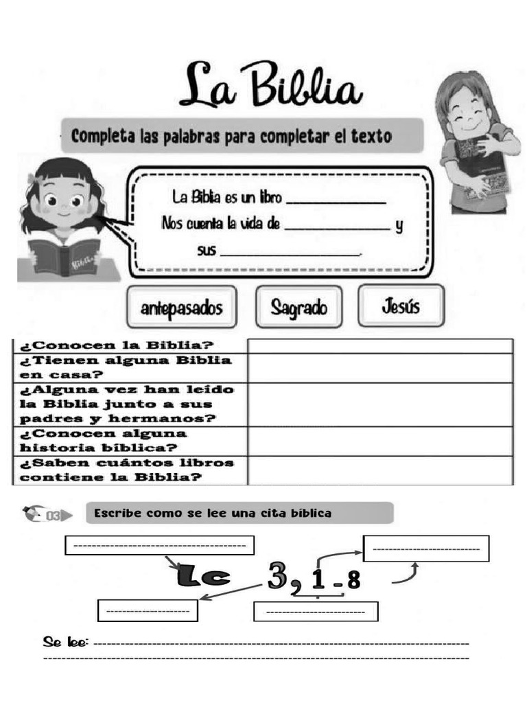 Ficha de Religión - La Biblia | PDF