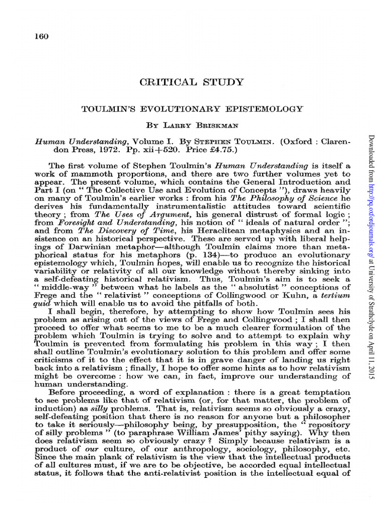 Critical Study: Human Understanding, Volume I. by | PDF | Rationality ...