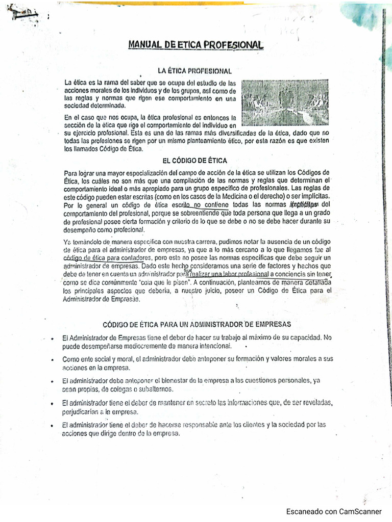 Manual De Codigo De Etica Pdf