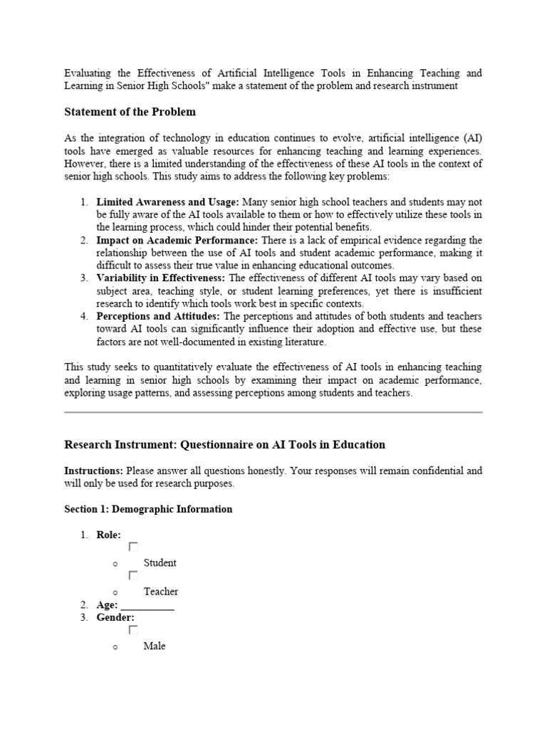 AI Tools' Impact on Student Performance | PDF | Artificial Intelligence ...