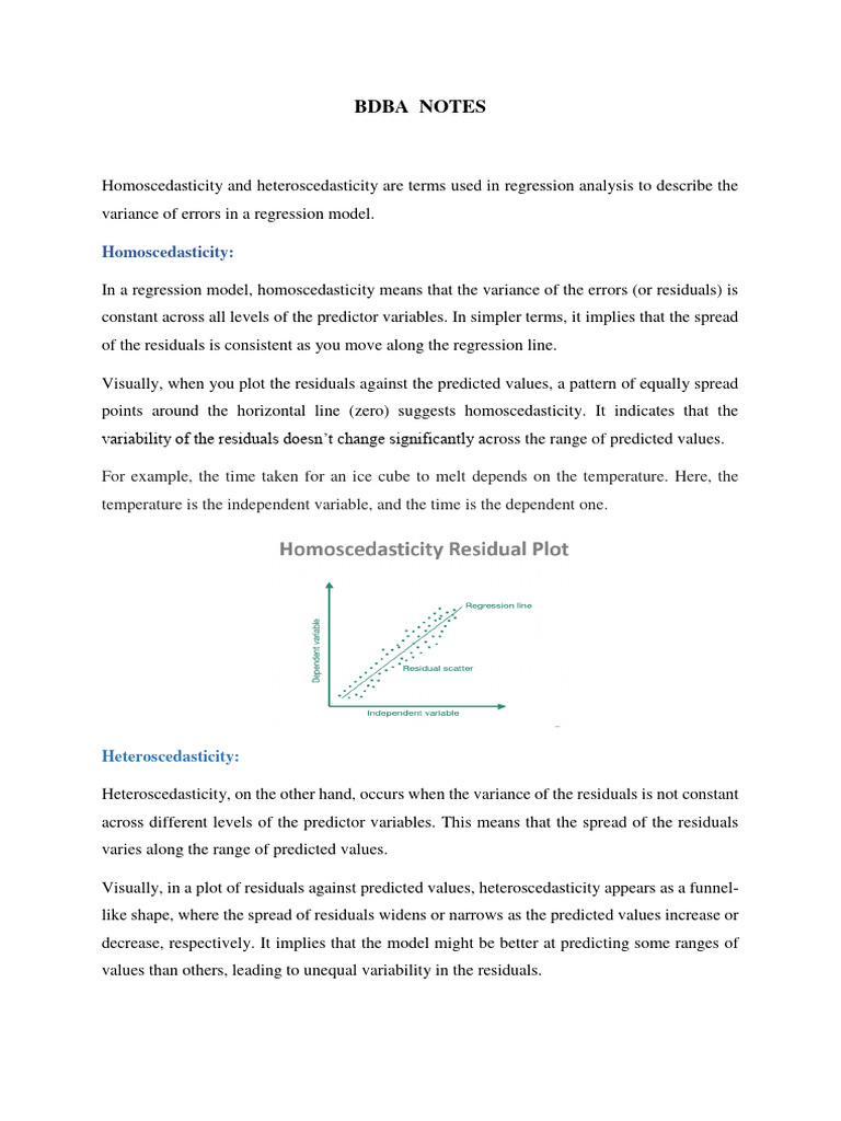 Bdba Notes Pdf Errors And Residuals Regression Analysis