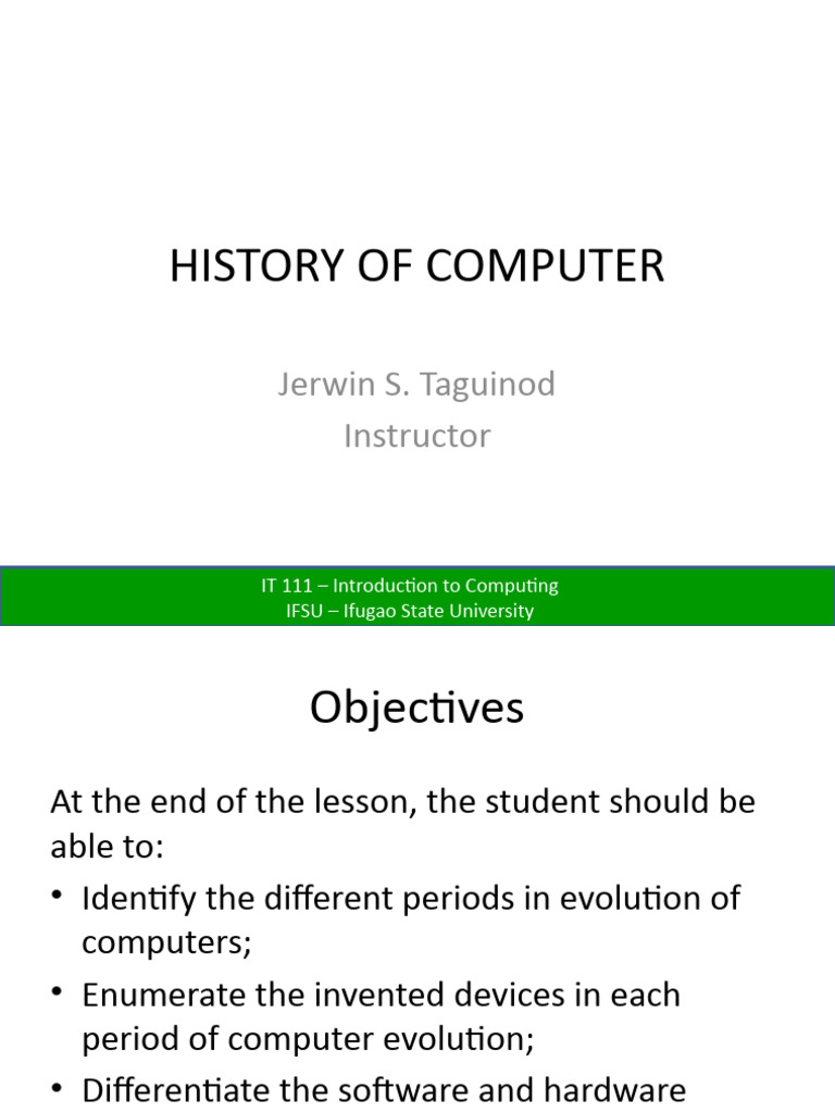 HIstory of Computer | PDF | Alphabet | Integrated Circuit