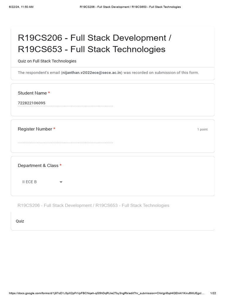 R19CS206 - Full Stack Development, R19CS653 - Full Stack Technologies ... R19CS206 - Full Stack Development, R19CS653 - Full Stack Technologies ...