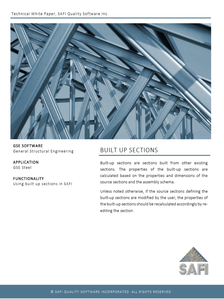Safi Technical White Paper Built Up Sections | PDF | Buckling | Bending