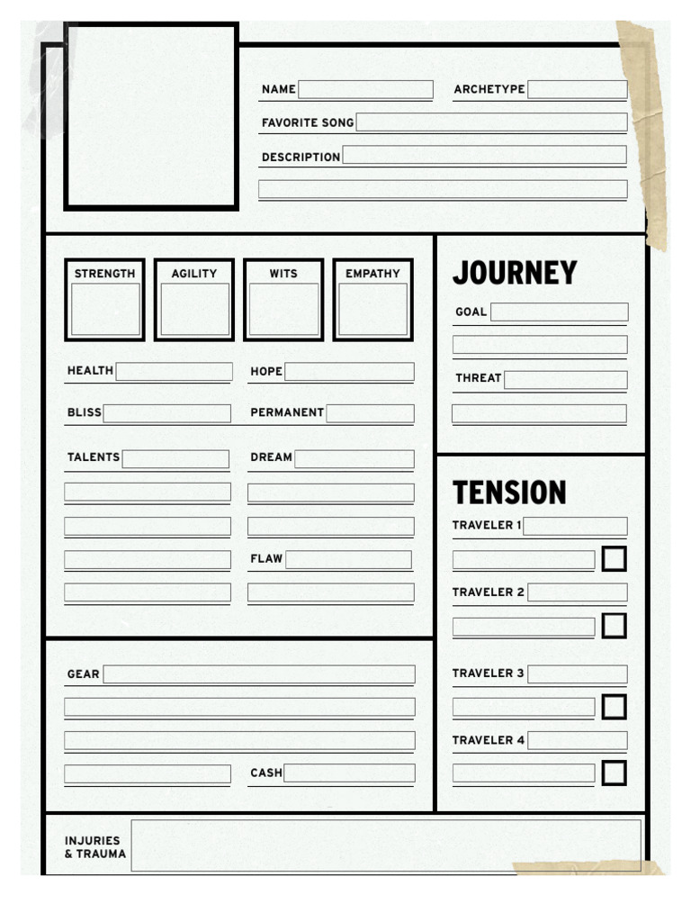 Electric State RPG Character Sheet | PDF