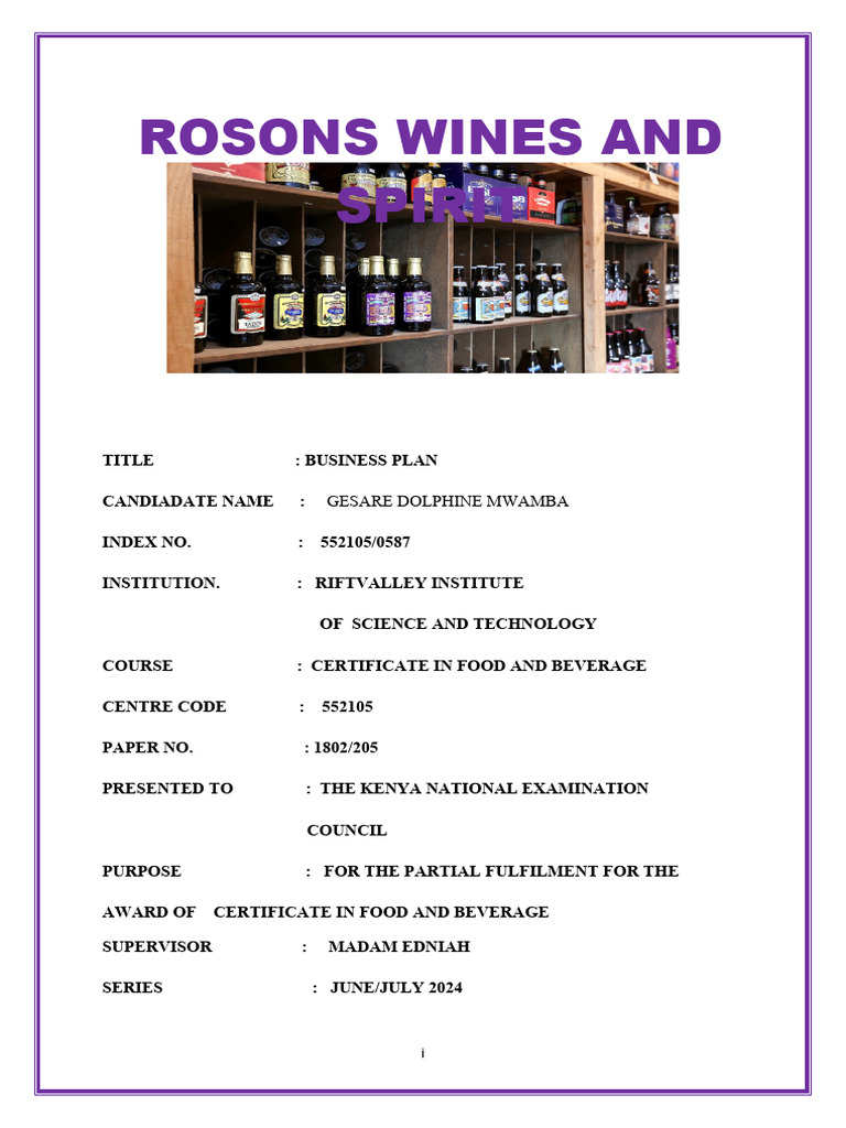 Gesare Dolphine Rosons Wines and Spirit | PDF | Employment | Pricing