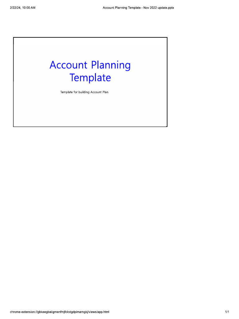 Account Planning Template | PDF