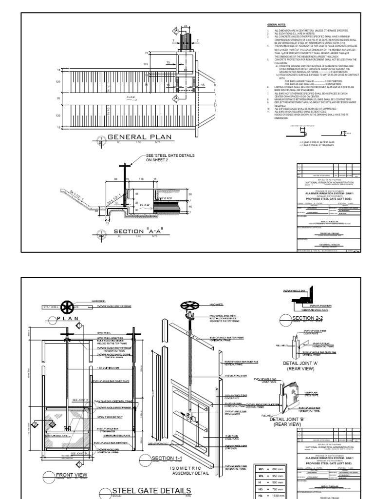 Steel Gate With Plan - Surallah Area | PDF | Concrete | Building Technology