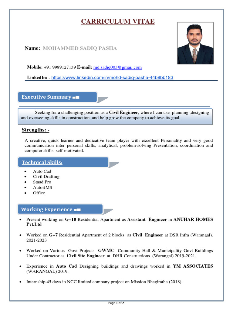 Sadiq Update CV | PDF | Engineering