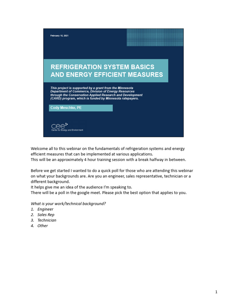 CARD Refrigeration Training Presentation (Reduced Pictures 3 3 21 ...