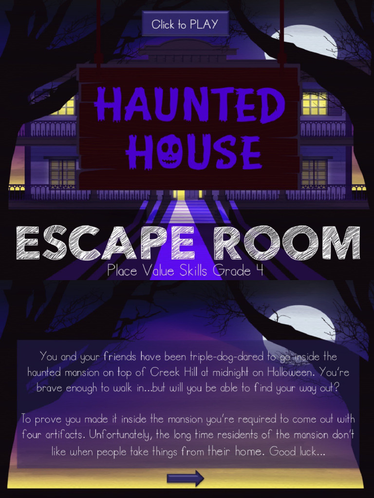 PPT Haunted House Escape Room Place Value Grade 4 TPT | PDF