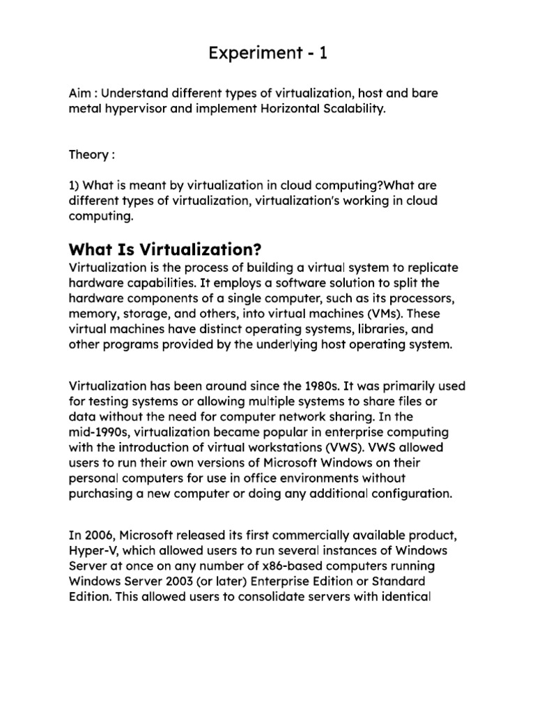 Cloud Computing Experiment | PDF