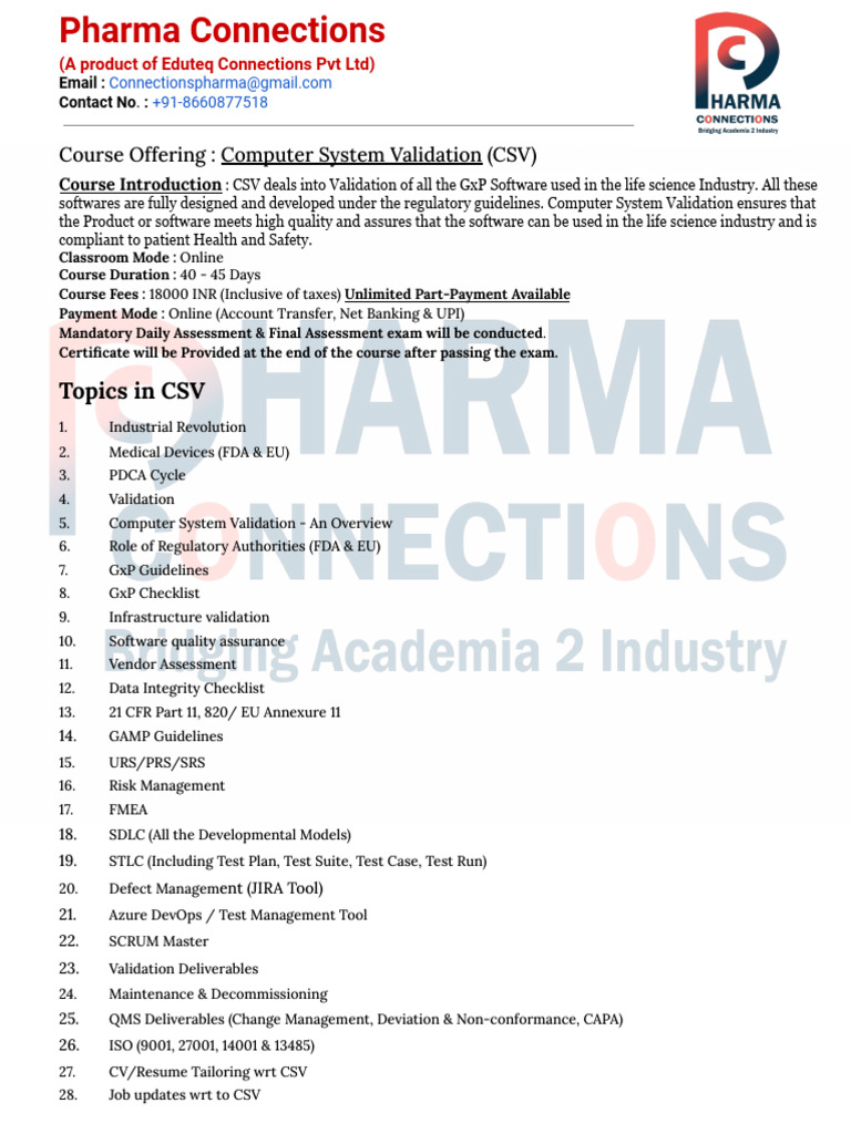CSV Course Brochure | PDF