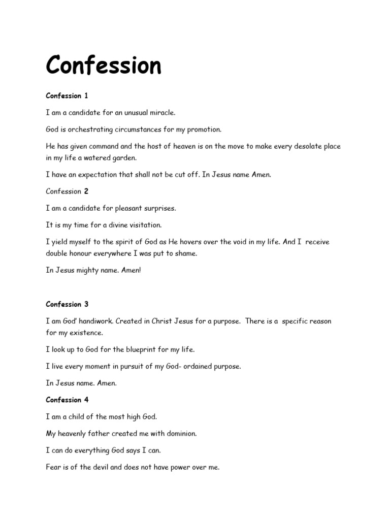 Confession | PDF | Jesus | Confession (Religion)