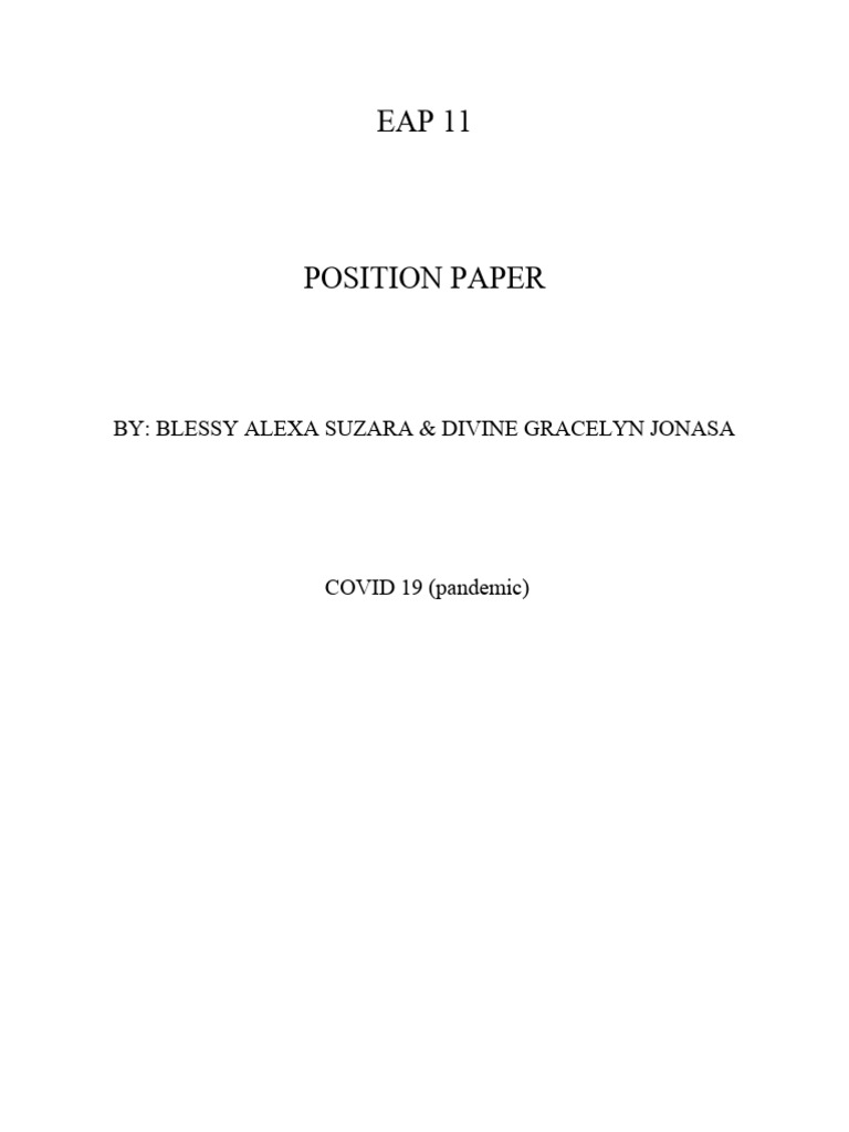 POSISTION PAPER EAP PT | PDF | Virus | Infection