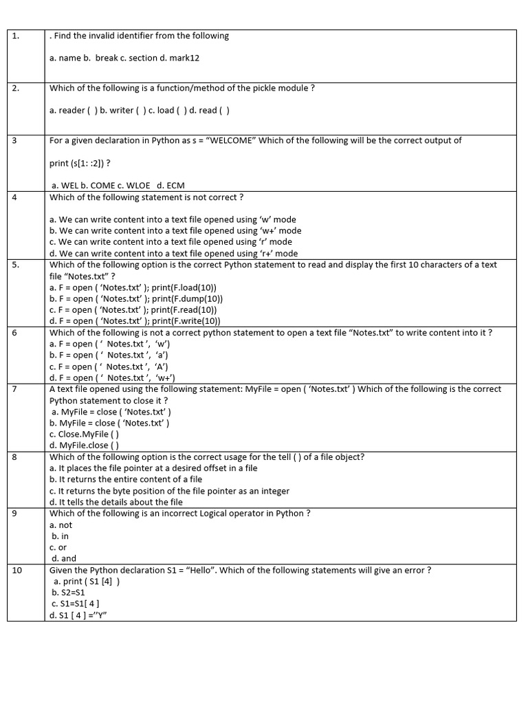Revision 2 Qp Pdf Scope Computer Science Parameter Computer Programming