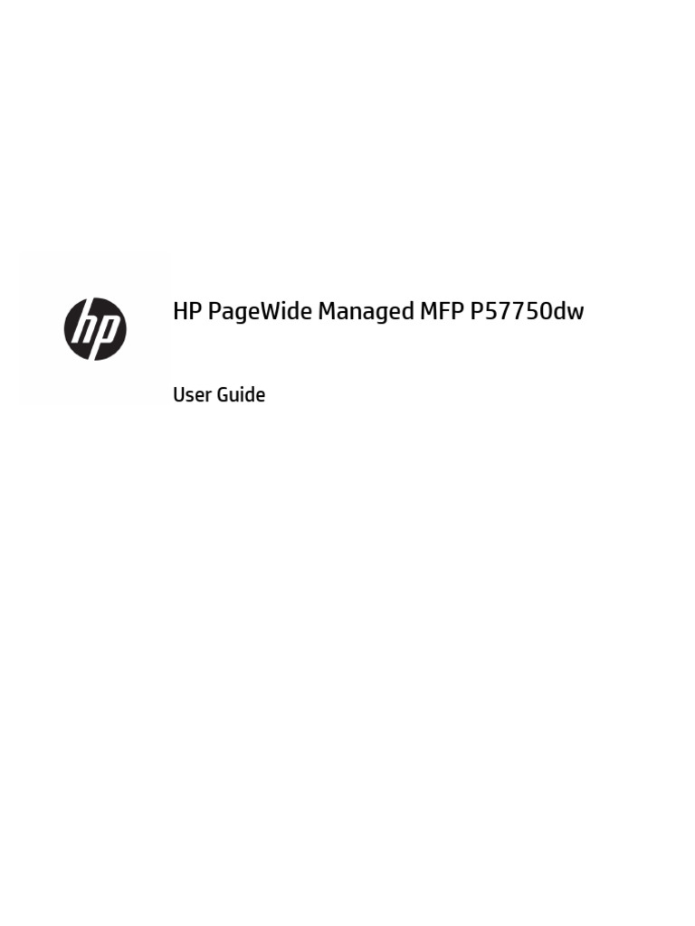 HP Pagewide Managed MFP P57750Dw: User Guide | PDF | Computer Network | Printer (Computing)