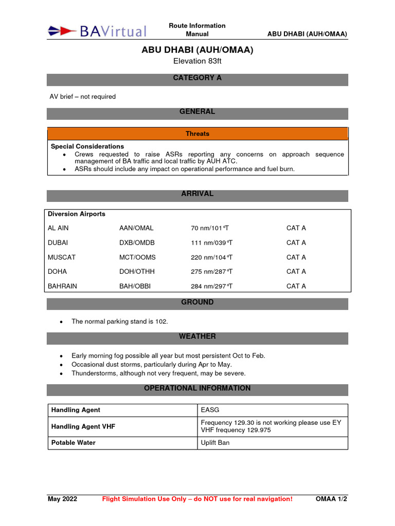 Airport Briefing Omaa | PDF | Aircraft | Transport