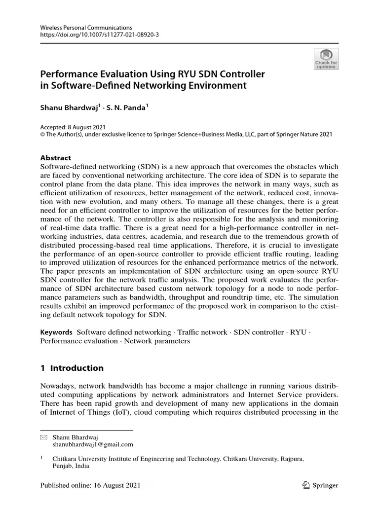 In Software Defined Networking Environment | PDF | Computer Network | Transmission Control Protocol