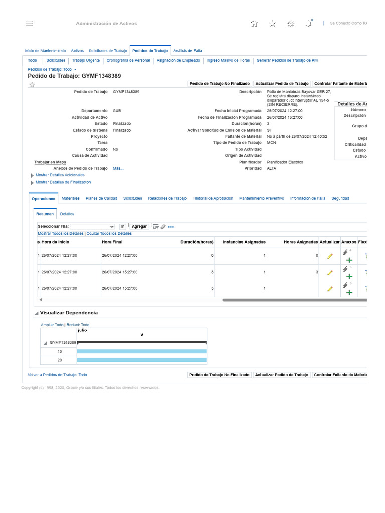 Detalles de Pedido de Trabajo - SUB SER BAY AL5 | PDF