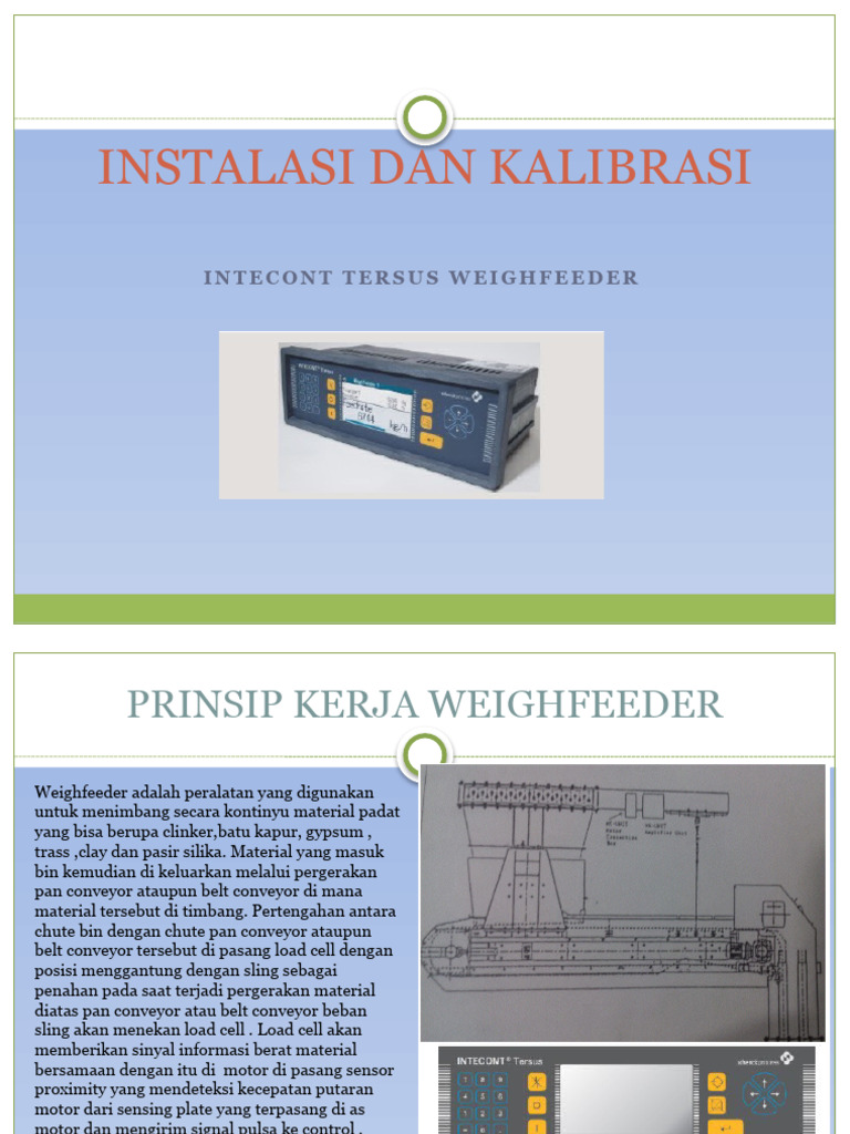 Instalasi Dan Kalibrasi Intecont Tersus Feeder | PDF