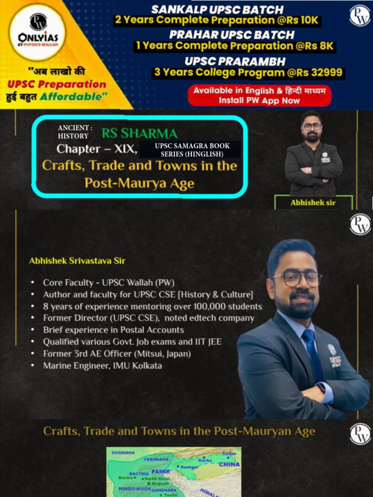 RS Sharma - Crafts, Trade and Towns in The Post Maurya Age - Chapter 19 ...