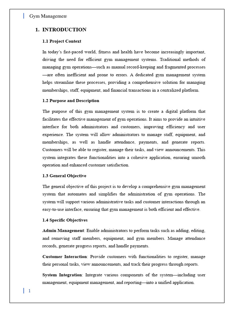 Gym Management System Final Report | PDF | Databases | Feasibility Study