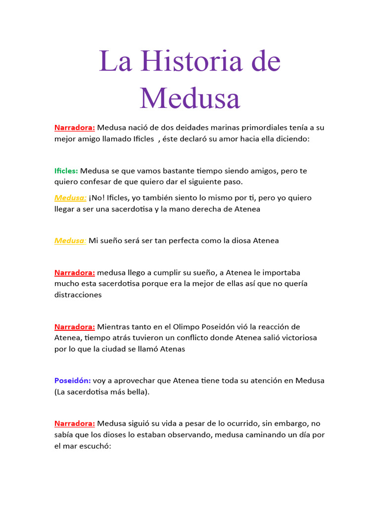 La trágica historia de Medusa | PDF | Medusa | Atenea