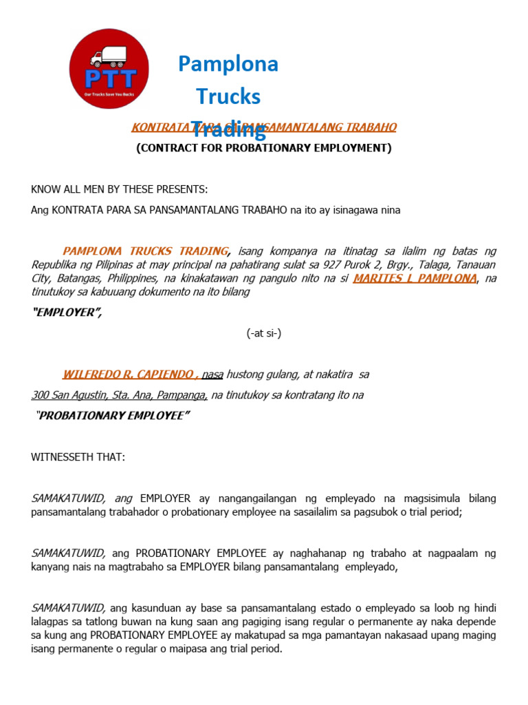 Employee Contract | PDF