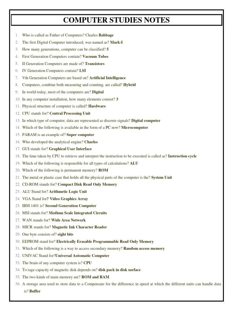 Computer | PDF | Computer Data Storage | Central Processing Unit